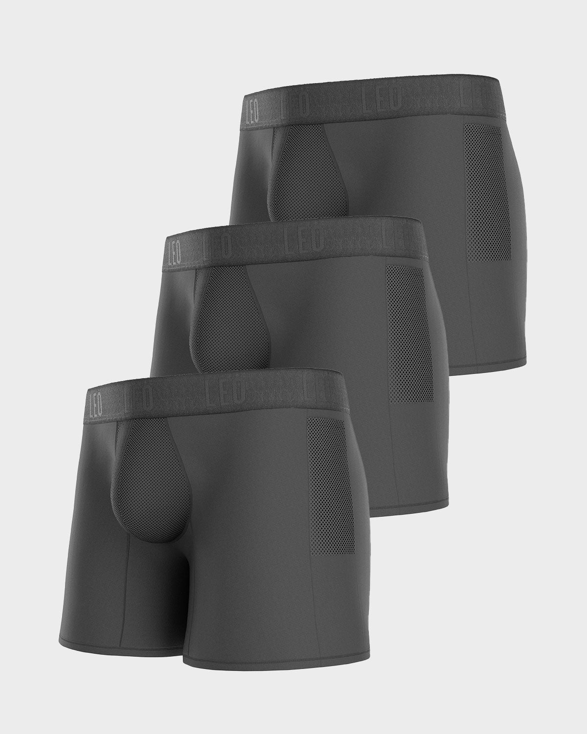3-Pack Long Athletic Boxer Briefs with Side Pocket | Leonisa