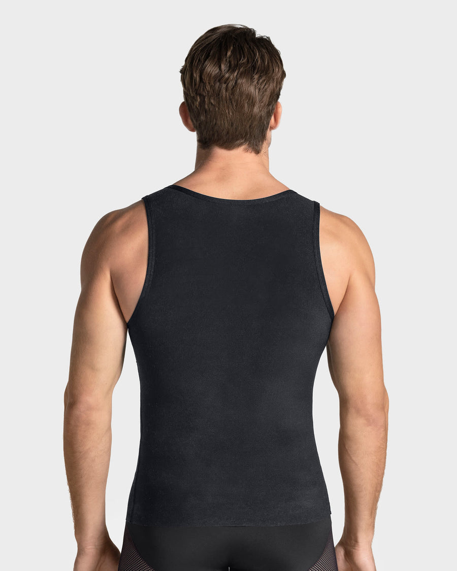 Stretch Cotton Moderate Compression Shaper Singlet with Mesh Cutouts ...